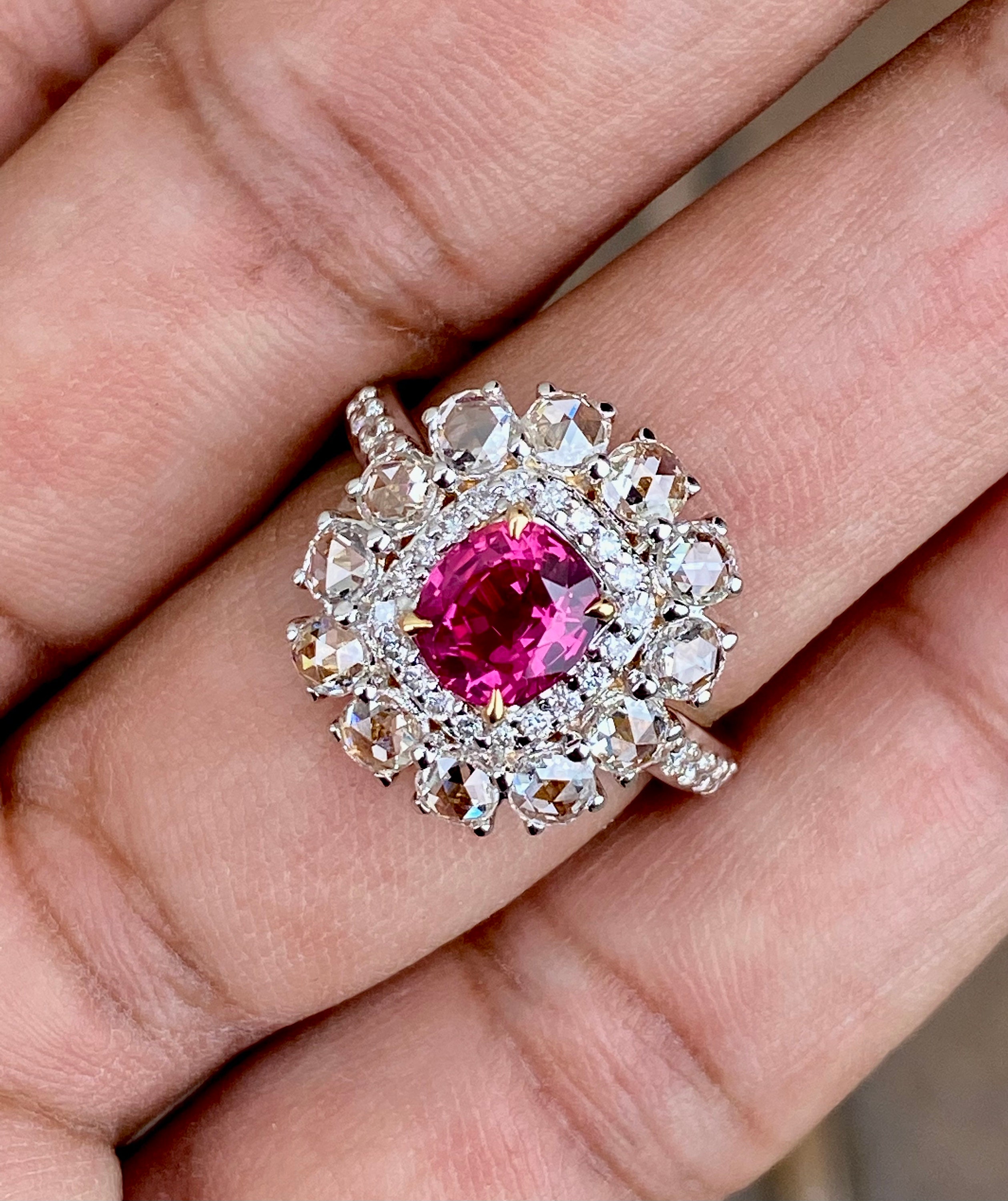 Rare and Stunning Burmese Ruby and Diamond Ring in Solid 18K Gold - Etsy