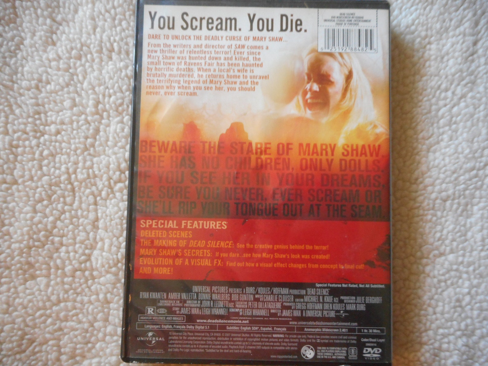 DEAD SILENCE DVD 2007 James Wan Ryan Kwanten Ryan Kwanten | Etsy