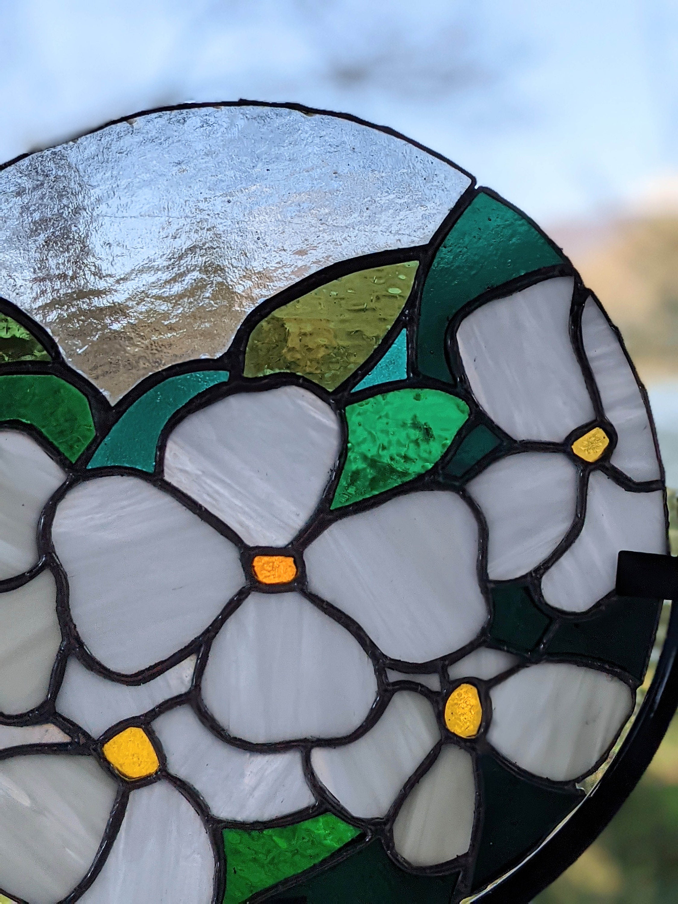Dogwood Stained Glass Panel - Etsy