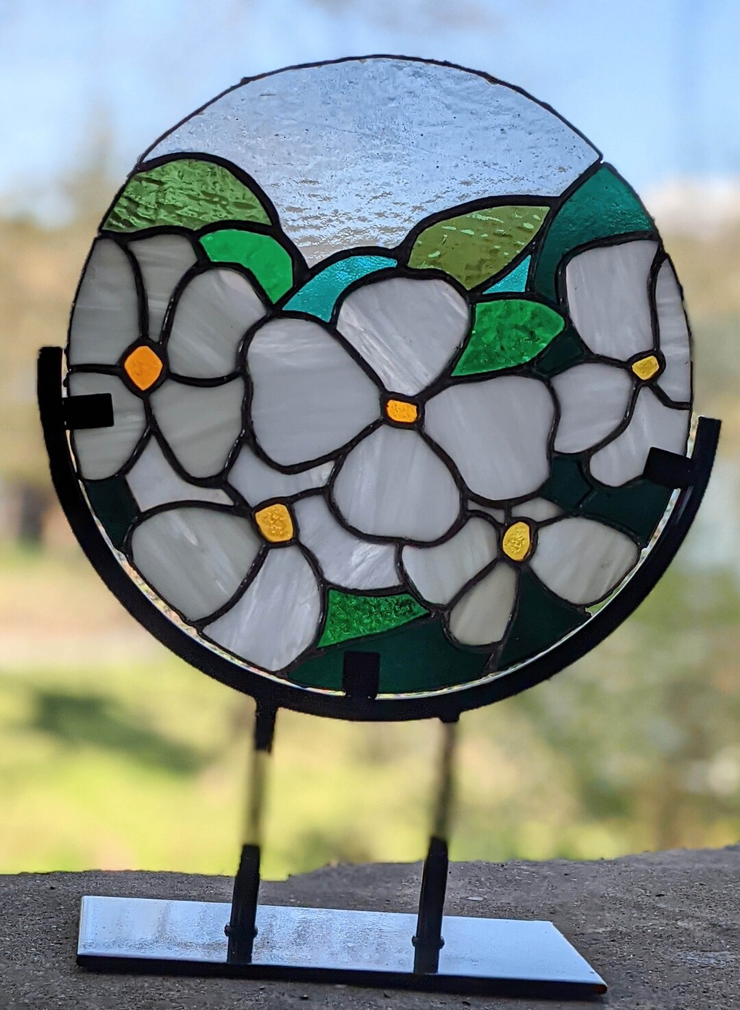 Dogwood Stained Glass Panel - Etsy