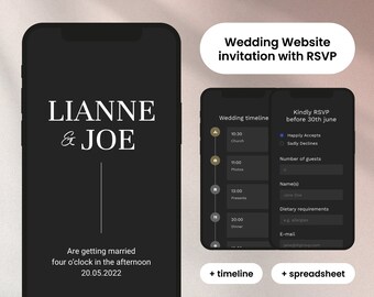 Digital Wedding Invitation Website With Online RSVP Wedding - Etsy