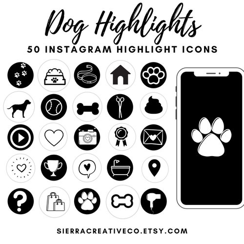 Dog Instagram Story Highlights Icons Black Pet Highlight - Etsy