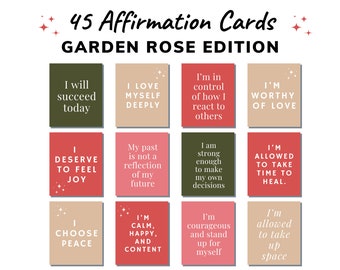 Set of 50 Printable Affirmation Cards for Self Love Print at - Etsy