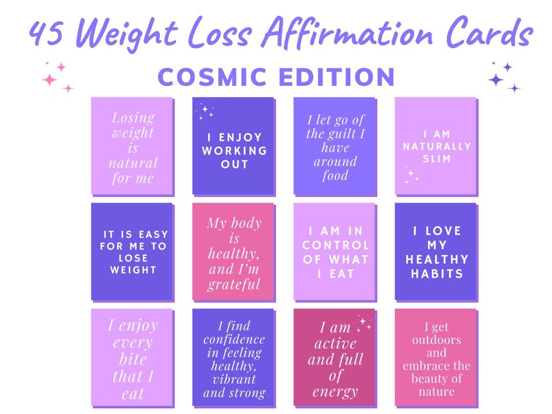 Weight Loss Affirmation Cards | Weight Loss Printable | Daily Weight ... Weight Loss Affirmation Cards | Weight Loss Printable | Daily Weight ...
