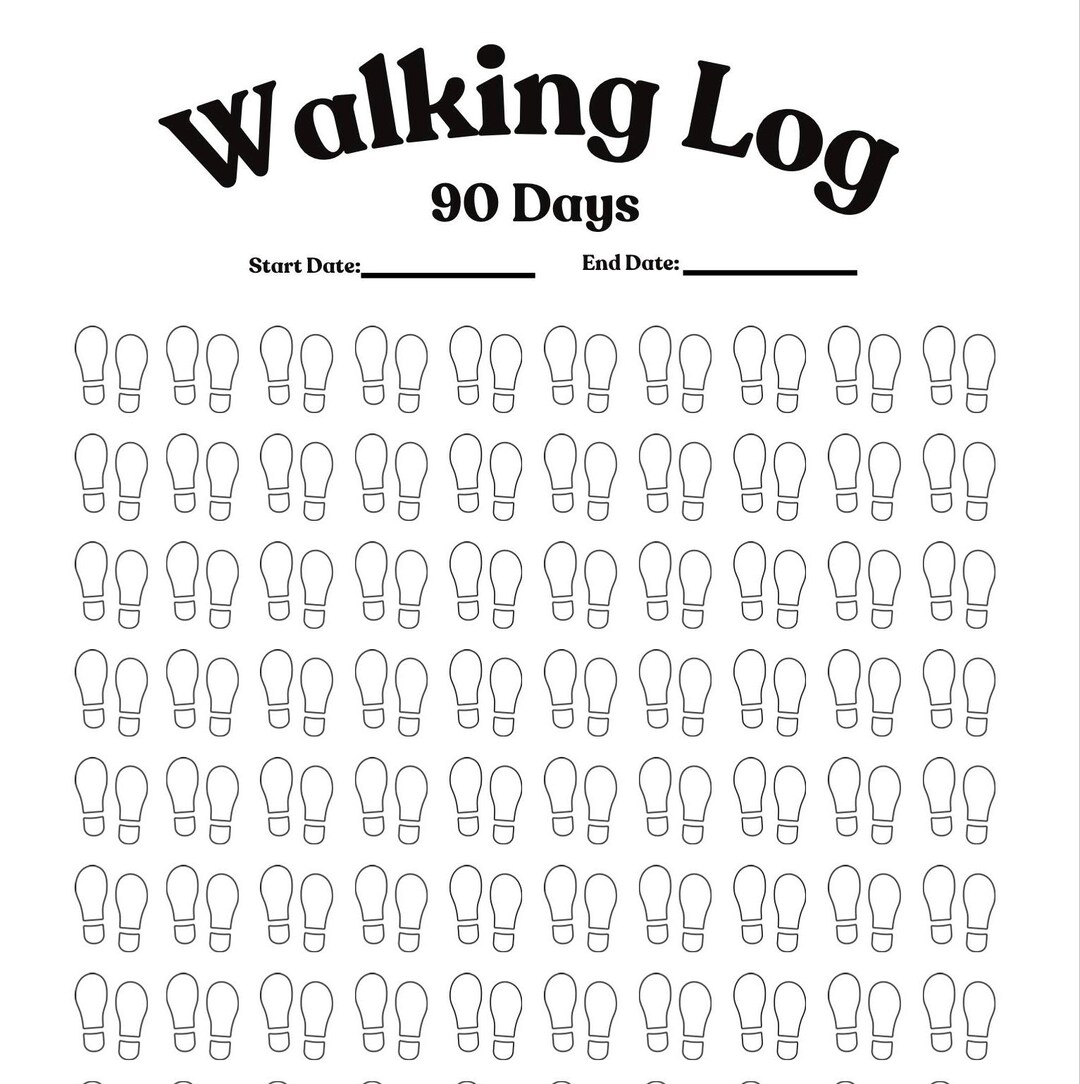 90-day Walking Log - Etsy