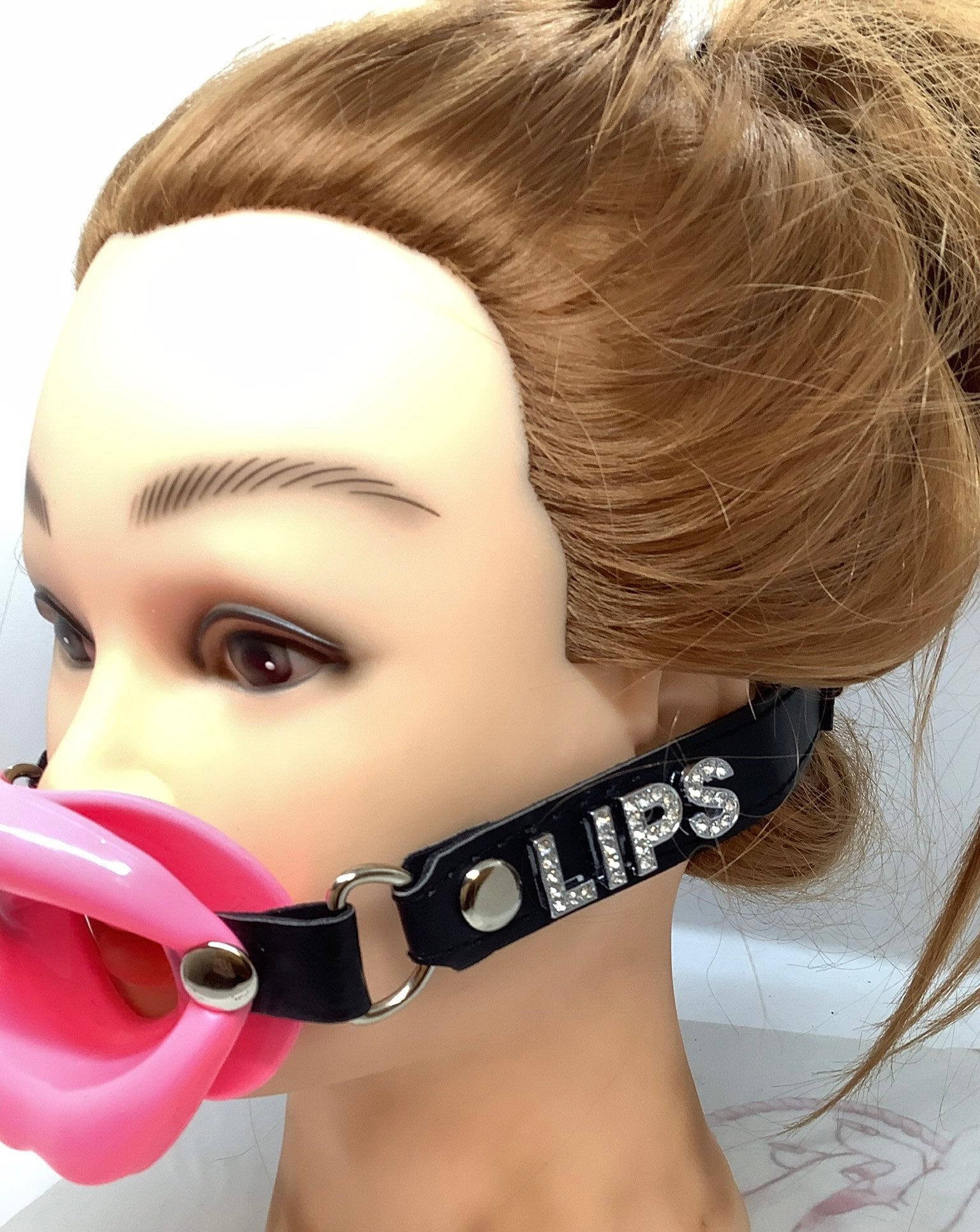 Bondage Bdsm Custom Mouth Gag Sissy Lips Silicone Pink Sissy Mouth ...