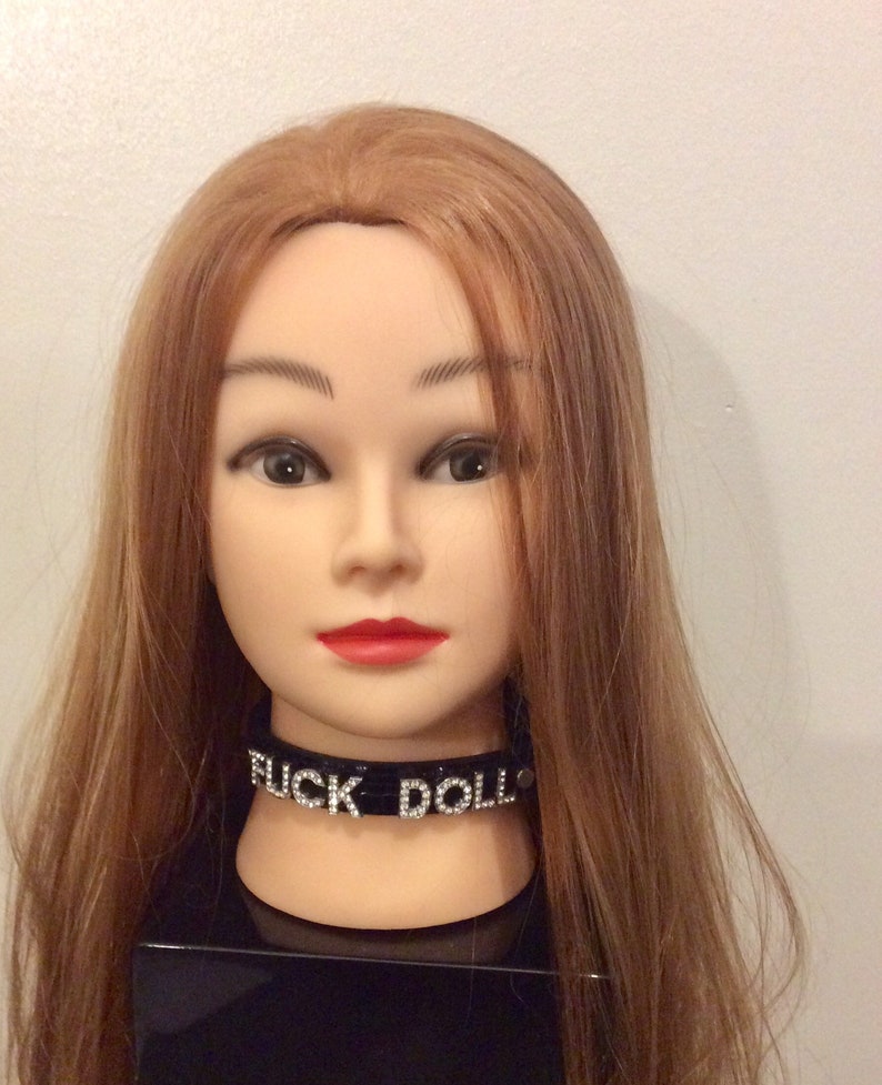 Black Bondage Choker F Slut Cum Slut F Toy F Doll Whore Etsy Uk