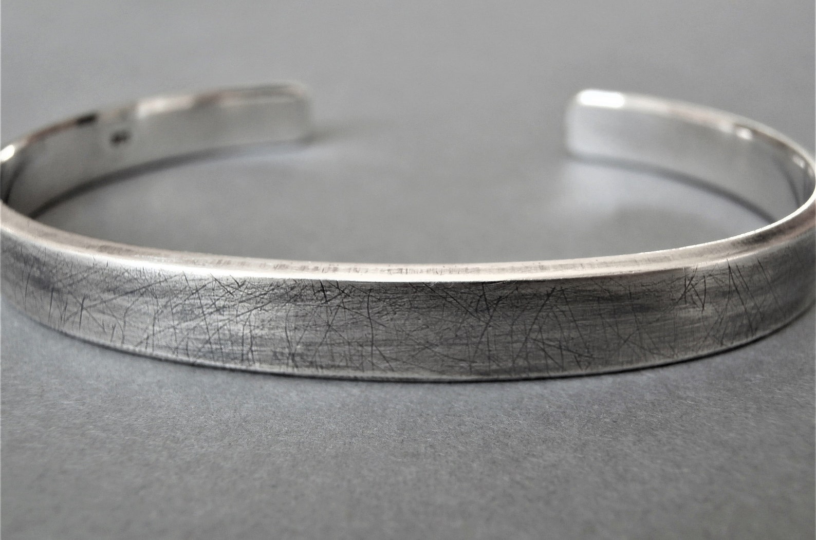 MENS SOLID CUFF Thick Sterling Silver Men's Cuff | Etsy