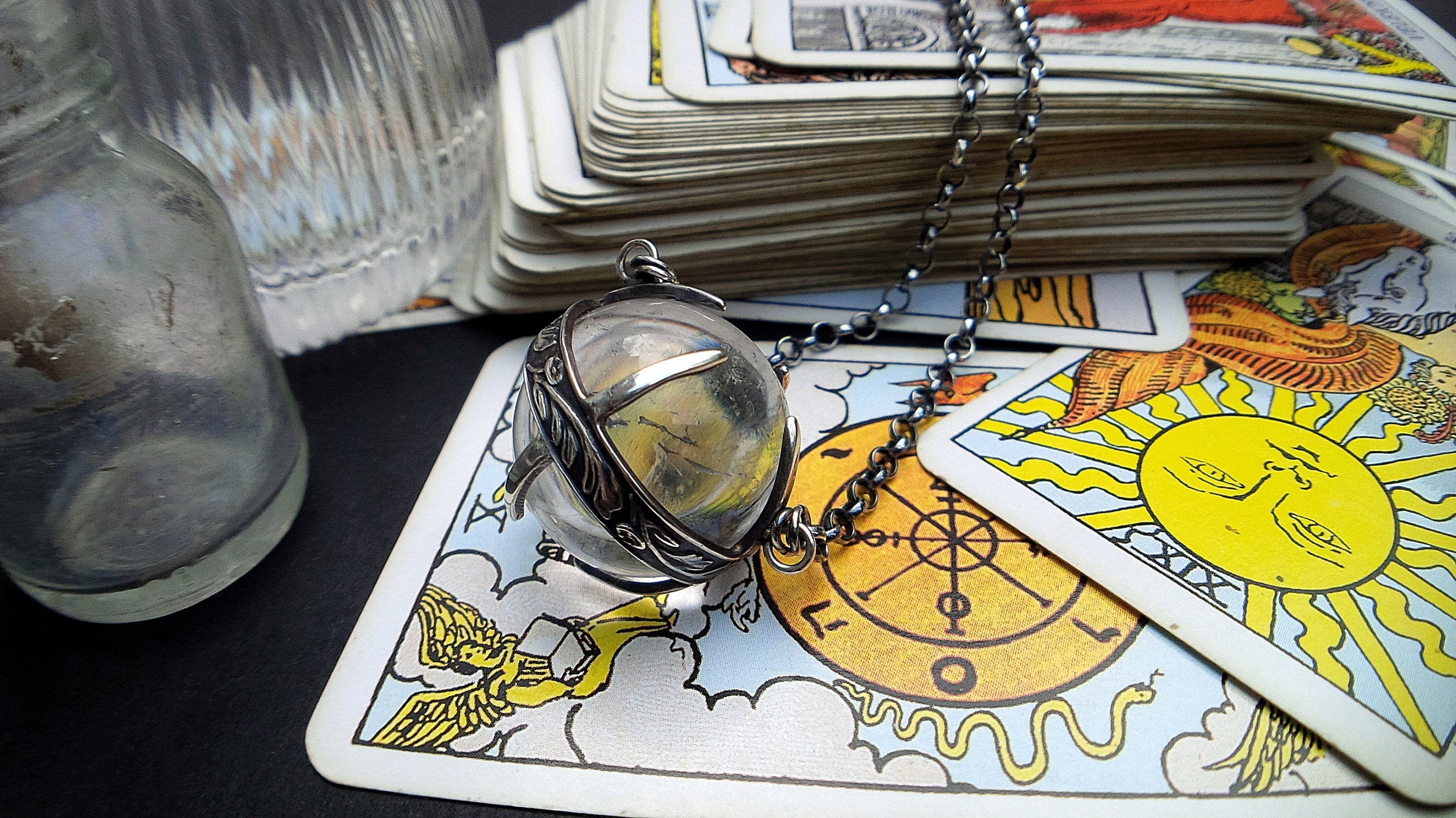 MAGIC BALL NECKLACE / Sterling silver / Crystal Quartz | Etsy