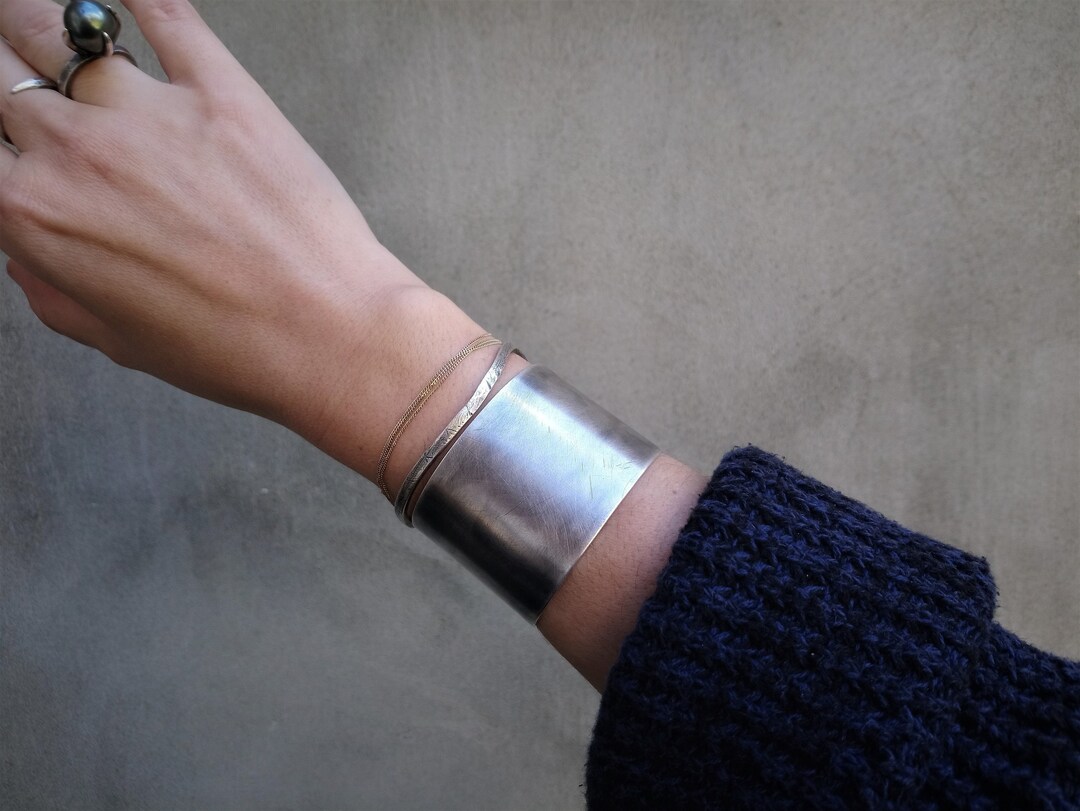 WIDE CUFF, 4 Cm Wide Solid Sterling Silver Cuff - Etsy
