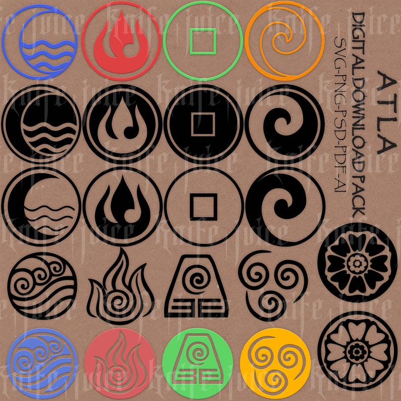 ATLA Symbol Pack Svg Png Pdf Psd Ai High Quality Instant Download ...