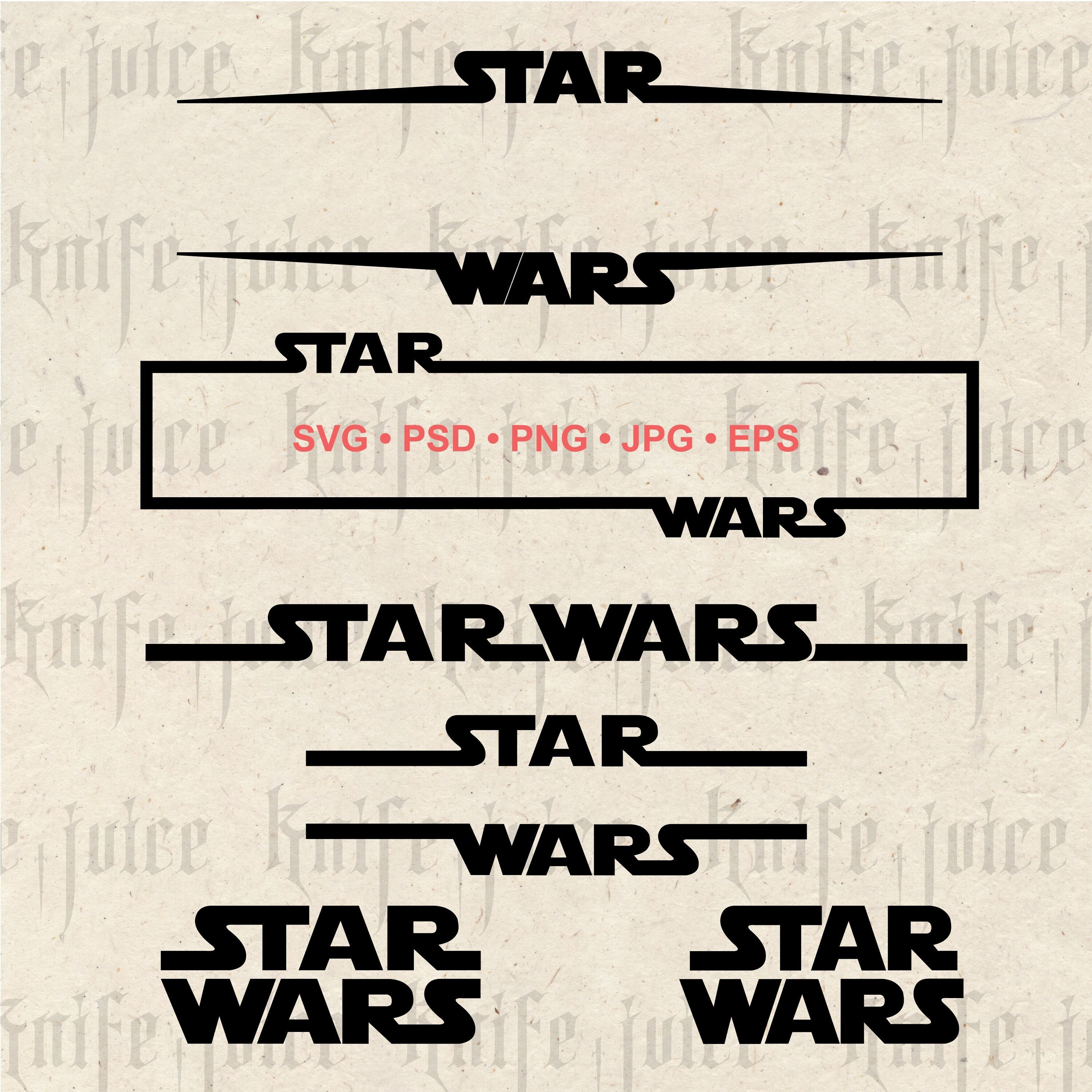 Star Wars Borders Digital File Bundle SVG PNG PSD High Quality Instant ...
