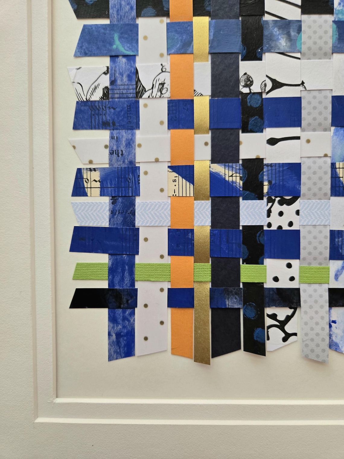 Woven Paper Wall Art, Paper Weaving Artwork, Mixed Media Paper Art in ...