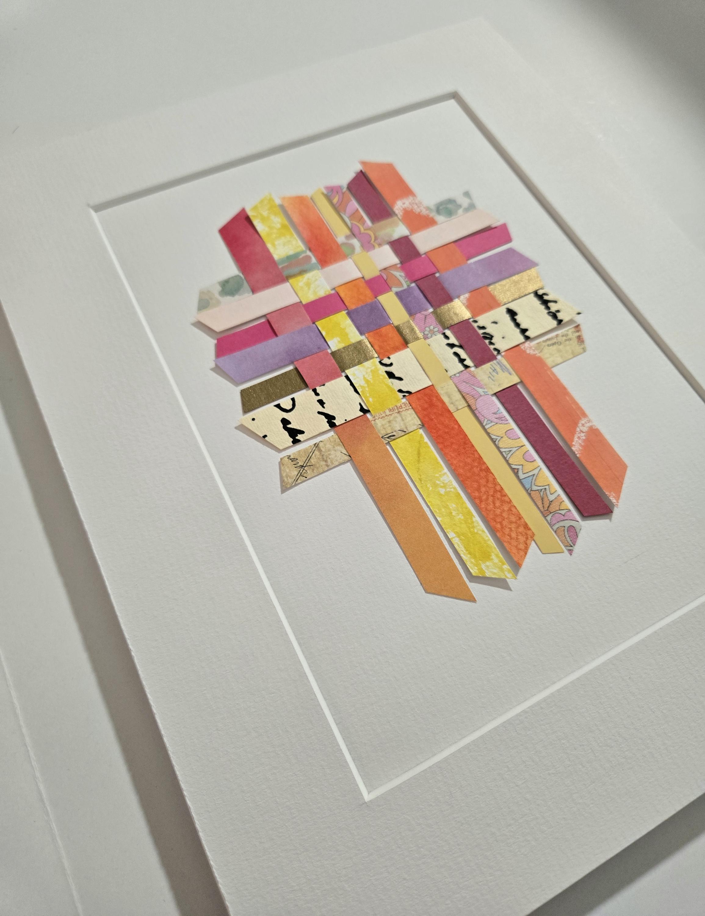 Colorful Paper Wall Art, Paper Weaving Artwork, Woven Paper Art ...