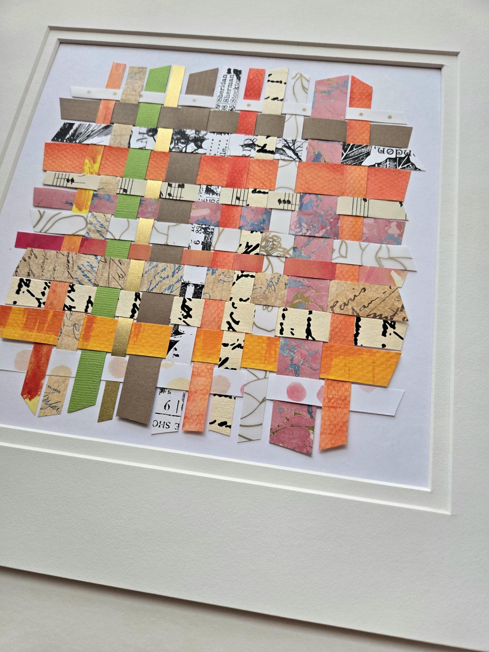 Woven Paper Wall Art, Paper Weaving Artwork, Mixed Media Paper Art in ...