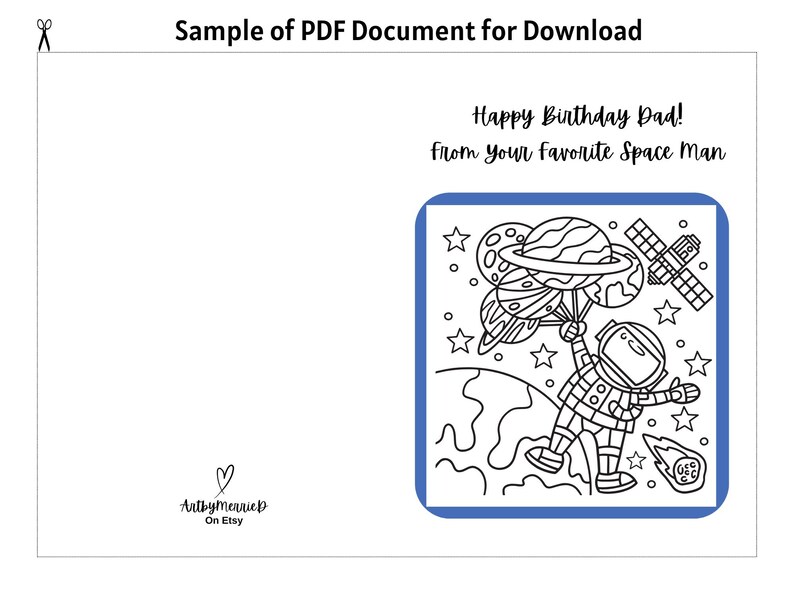Printable Happy Birthday Card for Dad or Father for Coloring ...