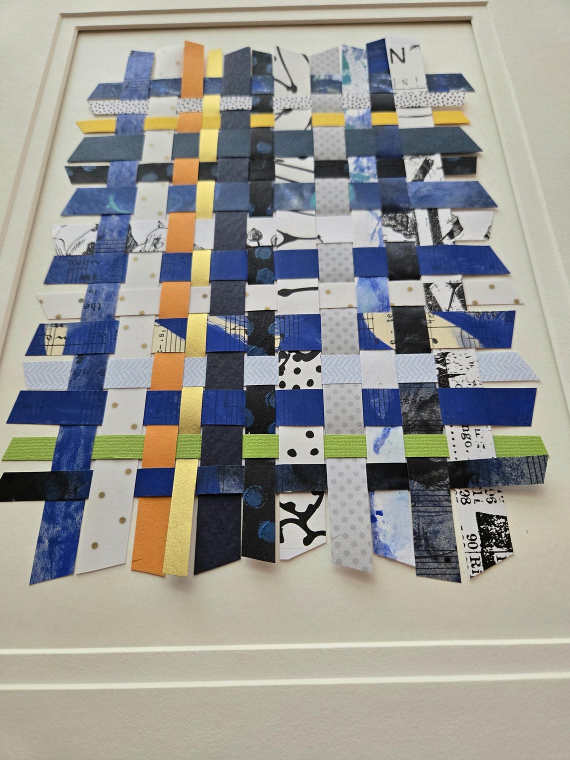 Woven Paper Wall Art, Paper Weaving Artwork, Mixed Media Paper Art in ...