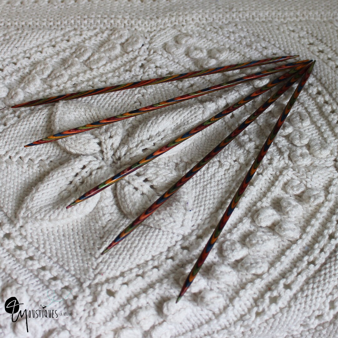 4.5mm,knit PICKS Rainbow Wooden Knitting Needles Double Tip 20cm (8 ...
