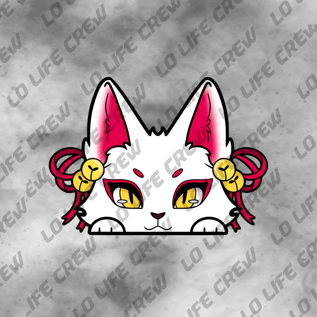Kitsune Fox Peeker Sticker - Etsy