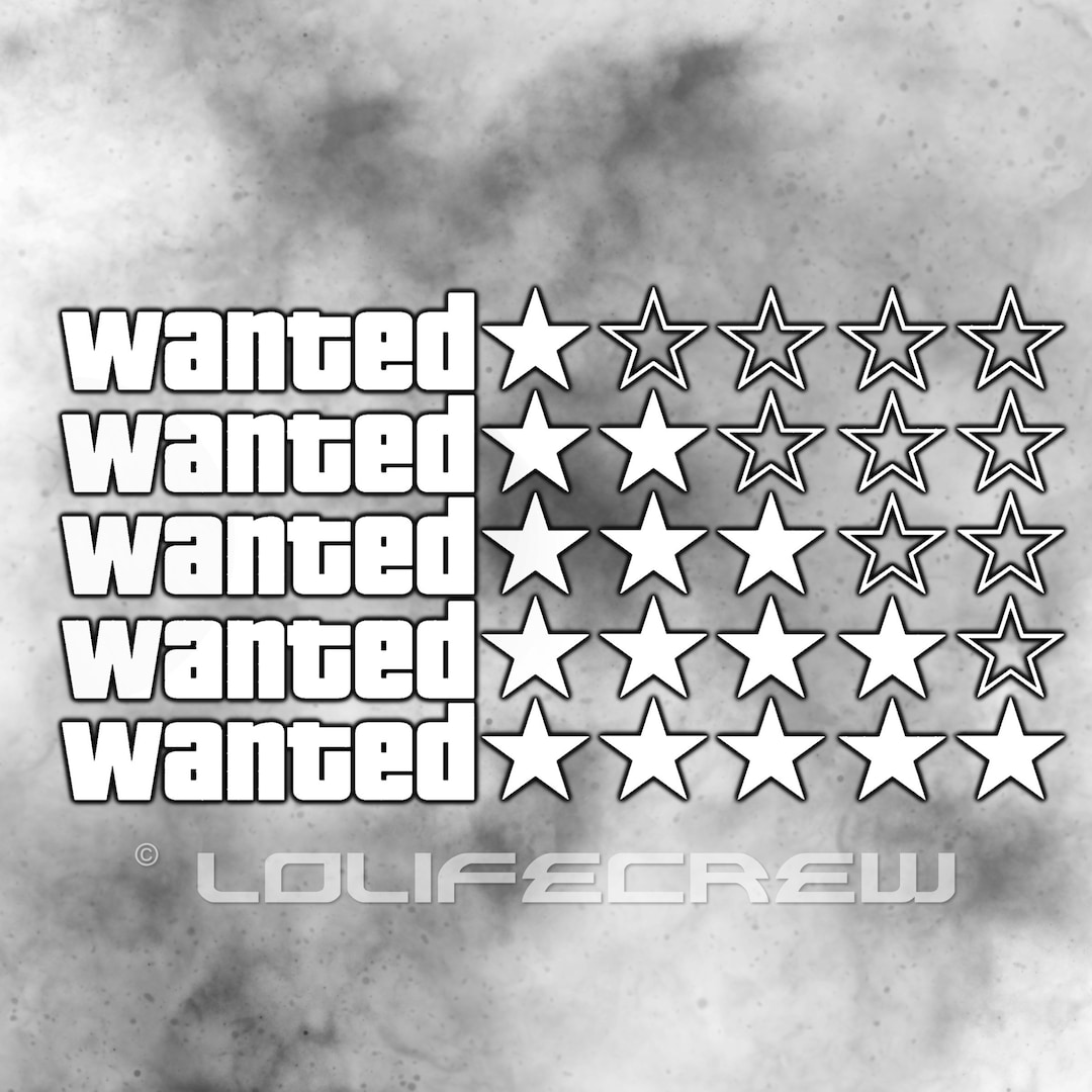Wanted Star Level Car Decal - Etsy