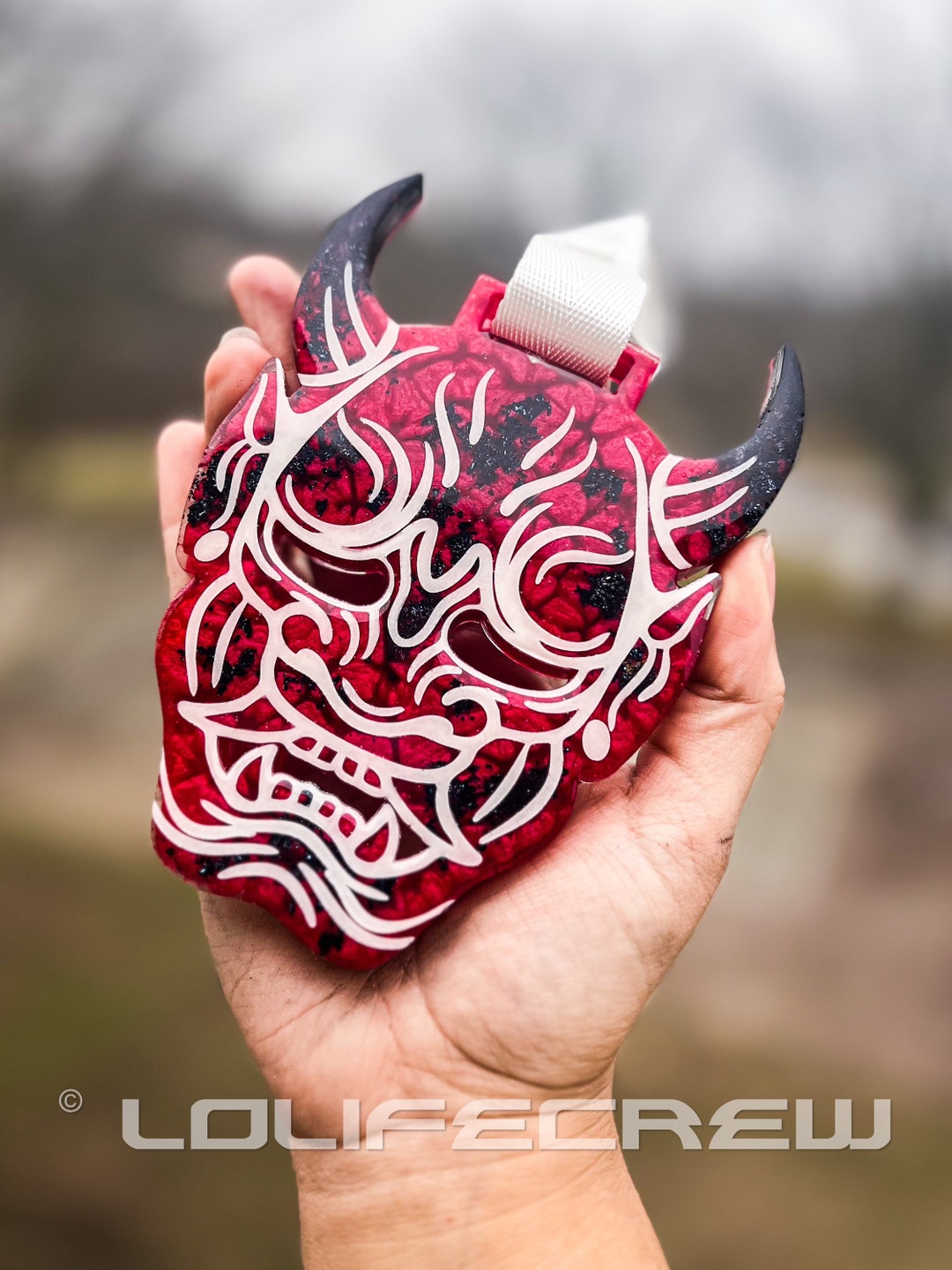 Red Mica / Black Foil Oni Tsurikawa - Etsy