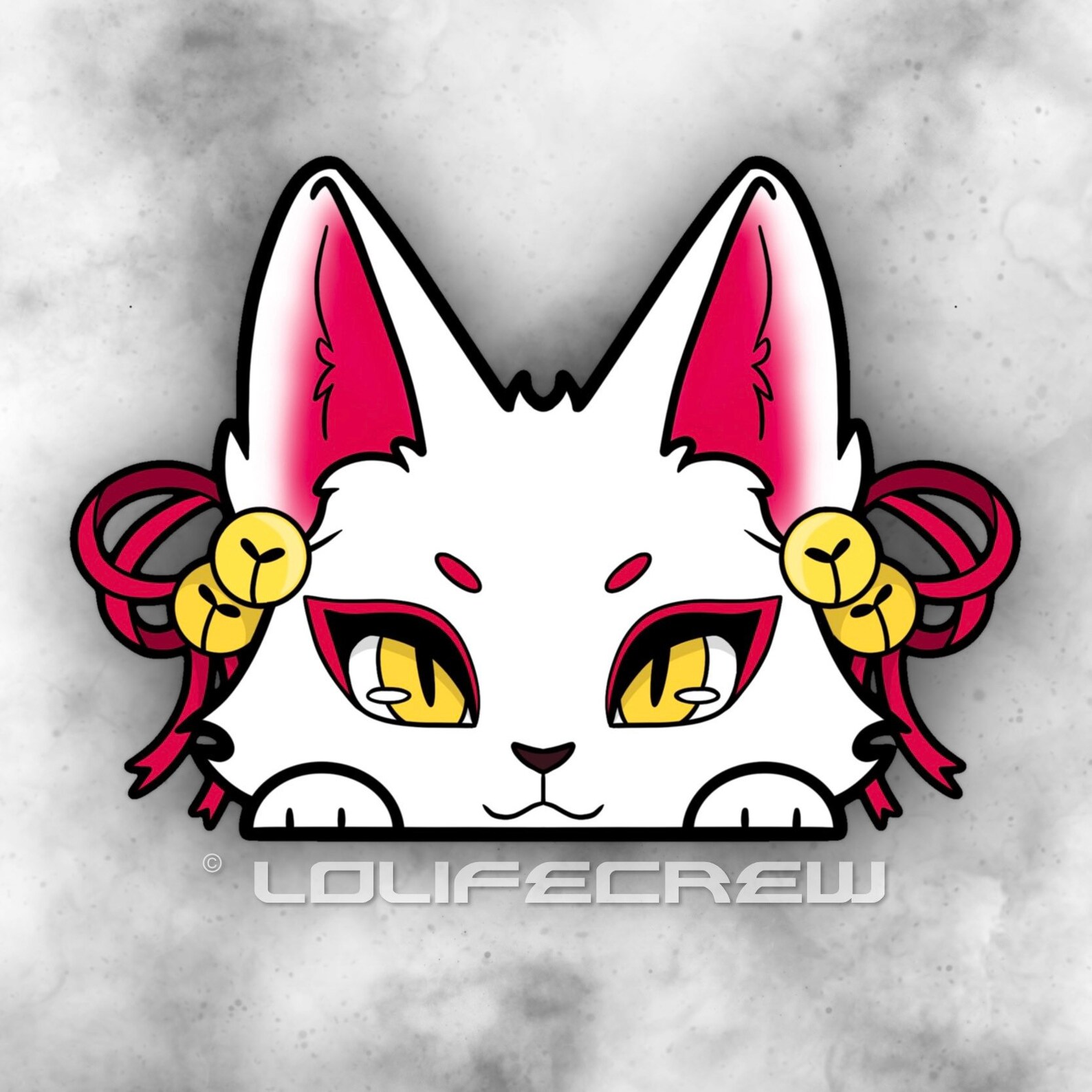 Kitsune Fox Peeker Sticker - Etsy