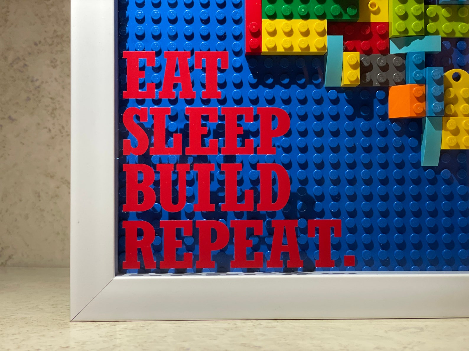 Lego Art Eat Sleep Build Repeat 8inx8in - Etsy