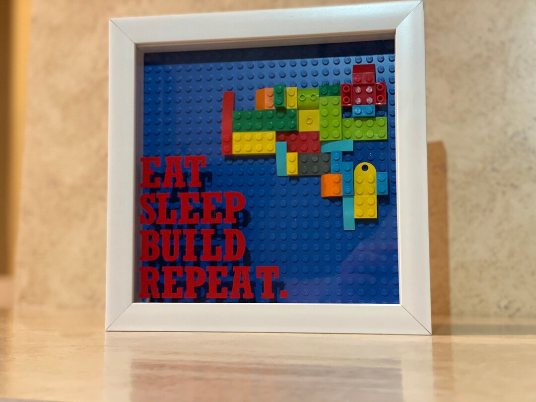 Lego Art Eat Sleep Build Repeat 8inx8in - Etsy
