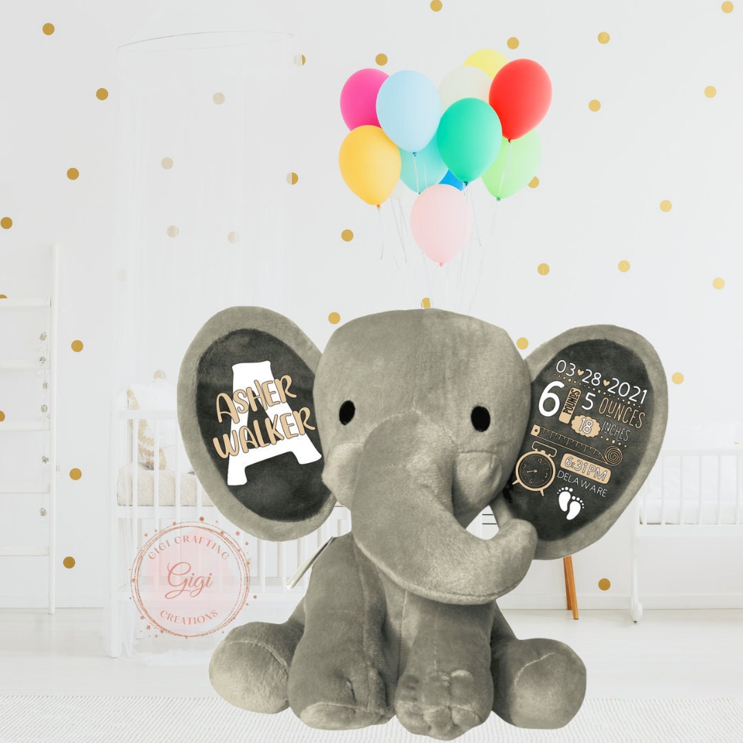 Personalized Birth Stat Elephant, Newborn Keepsake Gift - Etsy