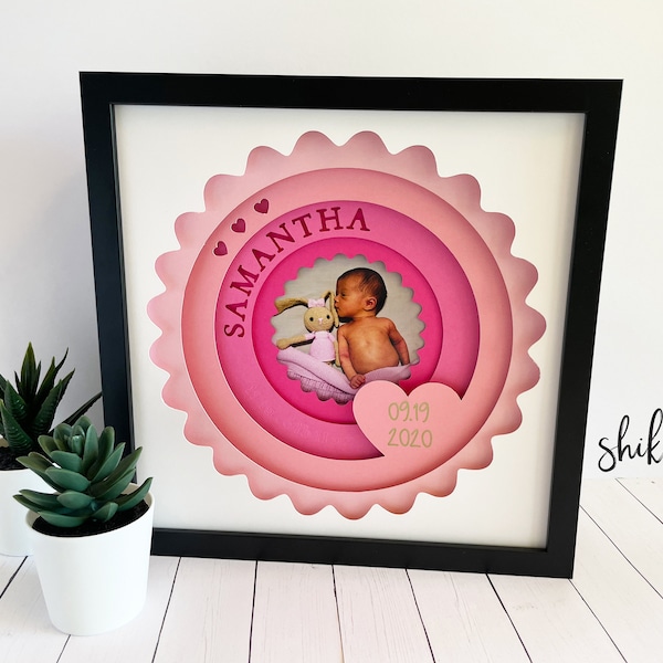 Baby Stat Shadow Box Svg - Etsy