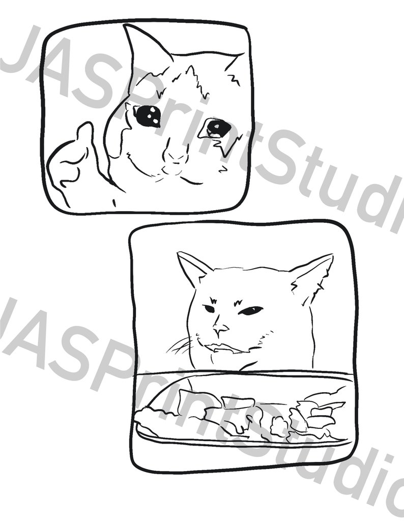 Color Your Favorite Cat Memes Adult Coloring Pages - Etsy