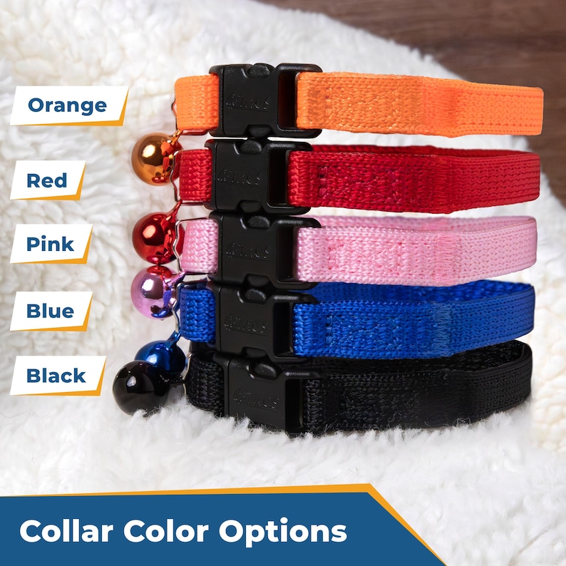 Gotags Personalized Cat Collar and Colorful Nameplate, Custom Engraved ...