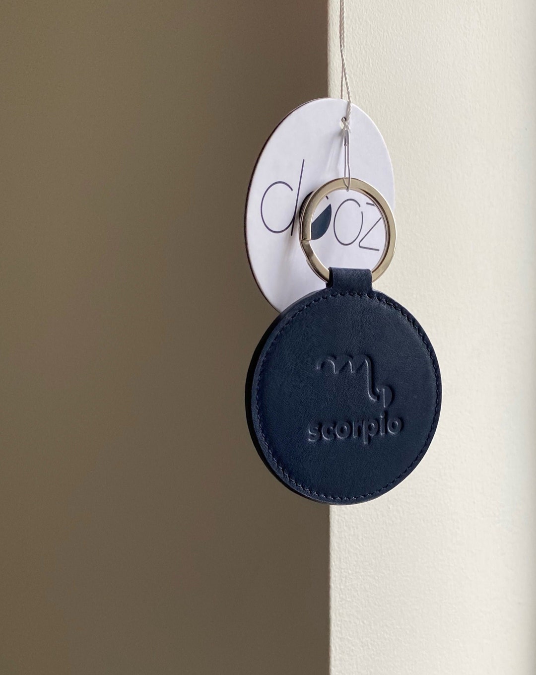 Scorpio Keychain Leather Keychain Genuine Italian Leather Scorpio Gift ...