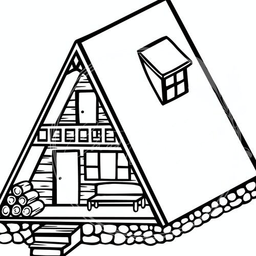 Cozy A-frame Cabin SVG Digital File Download - Etsy