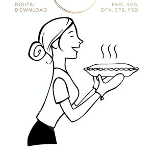 Lady With a Pie SVG Digital File Download - Etsy