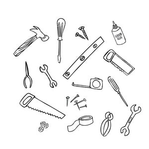 16 Line Drawing Hand Tools and Hardware for Mr-fix-it Dad Father SVG ...