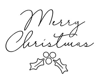 Hand-lettered Merry Christmas Script Typography SVG Digital - Etsy UK