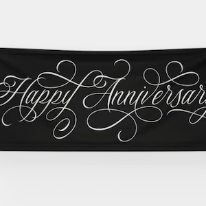Beautiful, Elegant Happy Anniversary Script Typography SVG Digital File ...