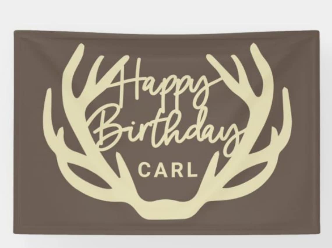 Happy Birthday Deer Antlers for Hunter/hunting Party SVG PNG Digital ...