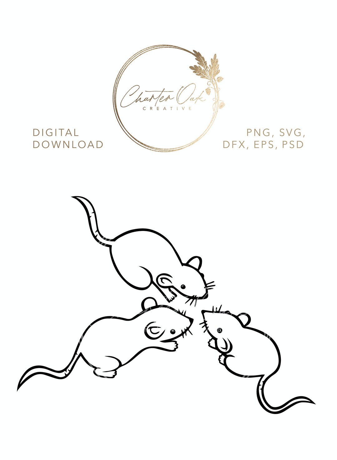 Three Cute Mice SVG Digital File Download - Etsy