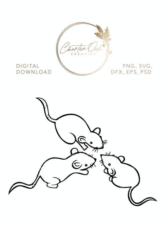 Three Cute Mice SVG Digital File Download | Etsy