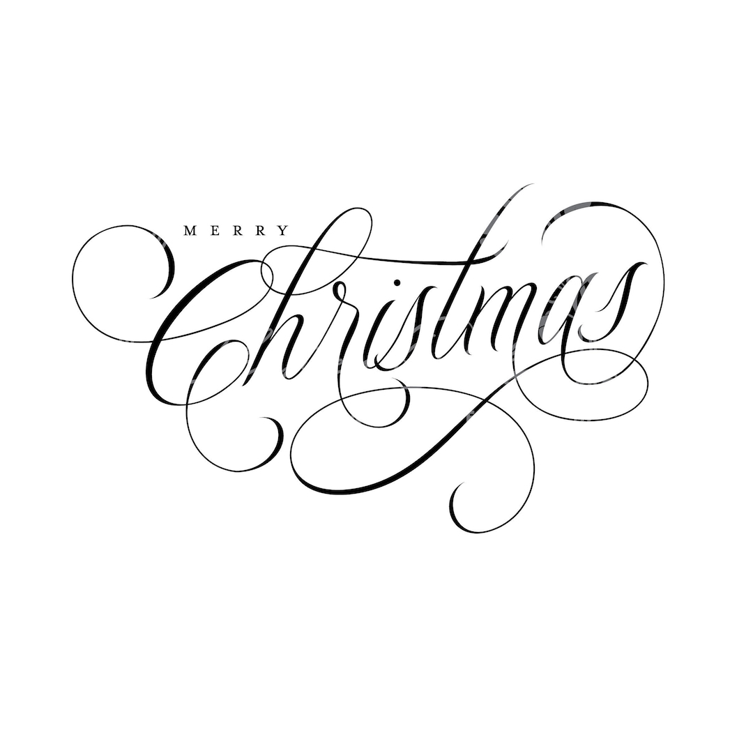 Beautiful, Elegant Merry Christmas Script Typography SVG Digital File ...