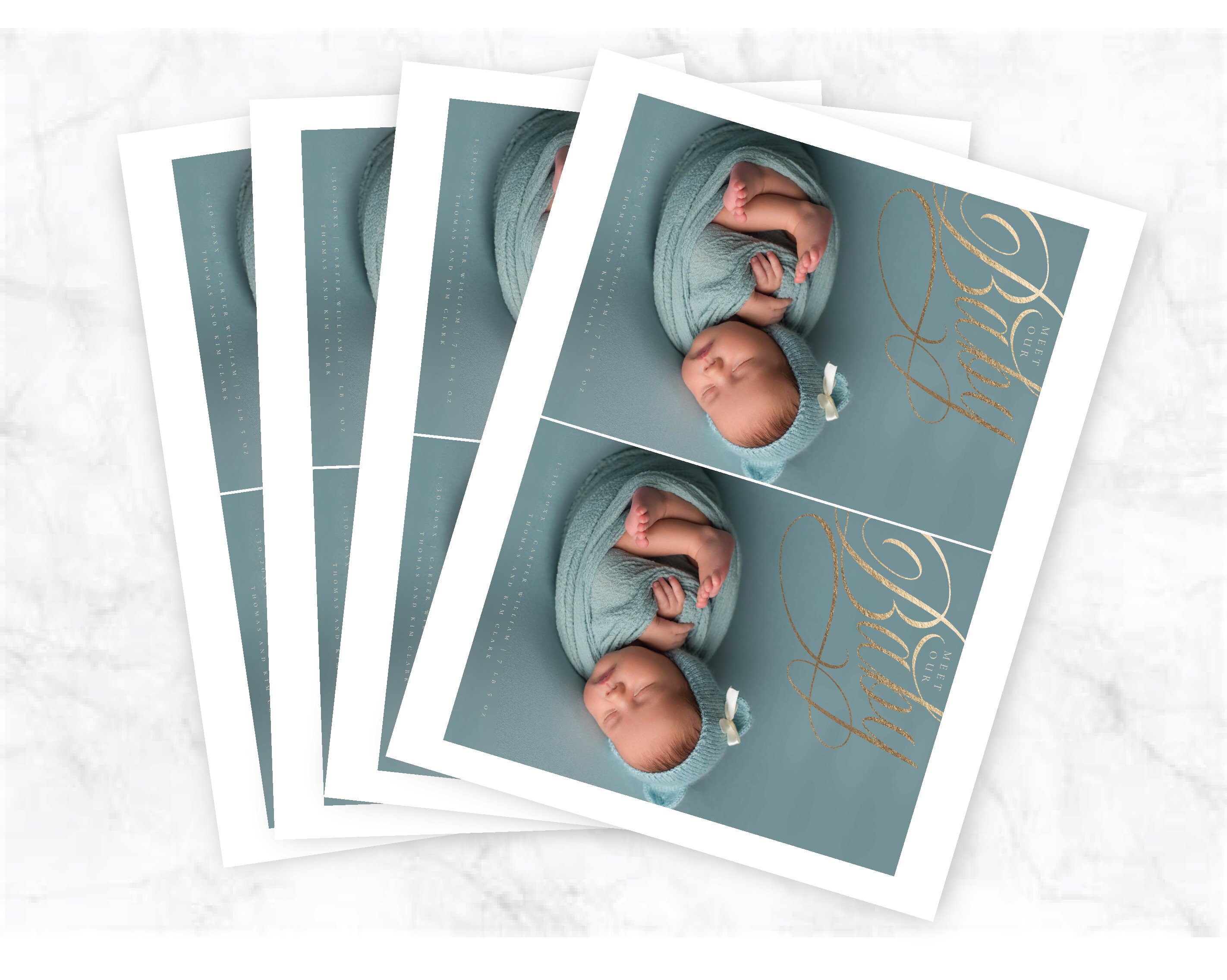 Oh, Baby! Elegant Script Full-bleed Photo Baby Announcement Download - Etsy