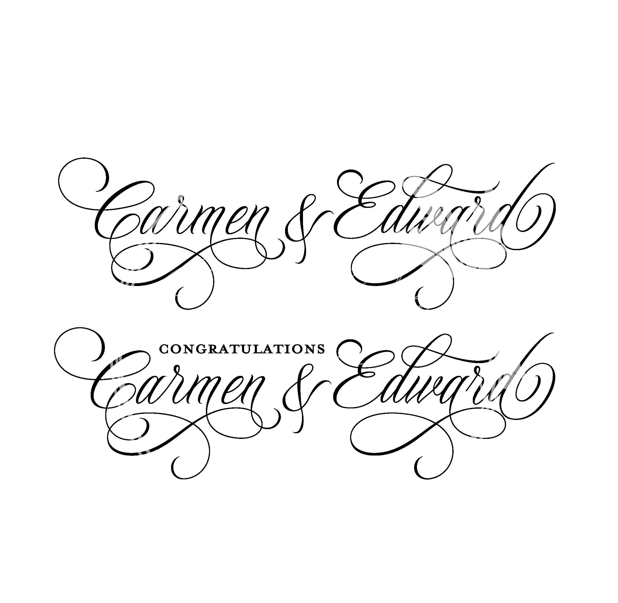 Beautiful, Elegant Custom Script Calligraphy With Flourishes Text SVG ...