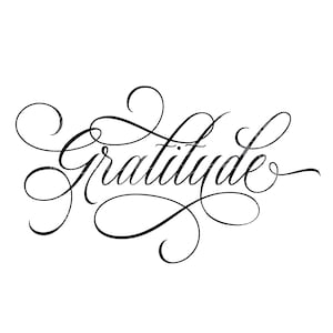 Beautiful, Elegant Gratitude Script Typography SVG Digital File ...