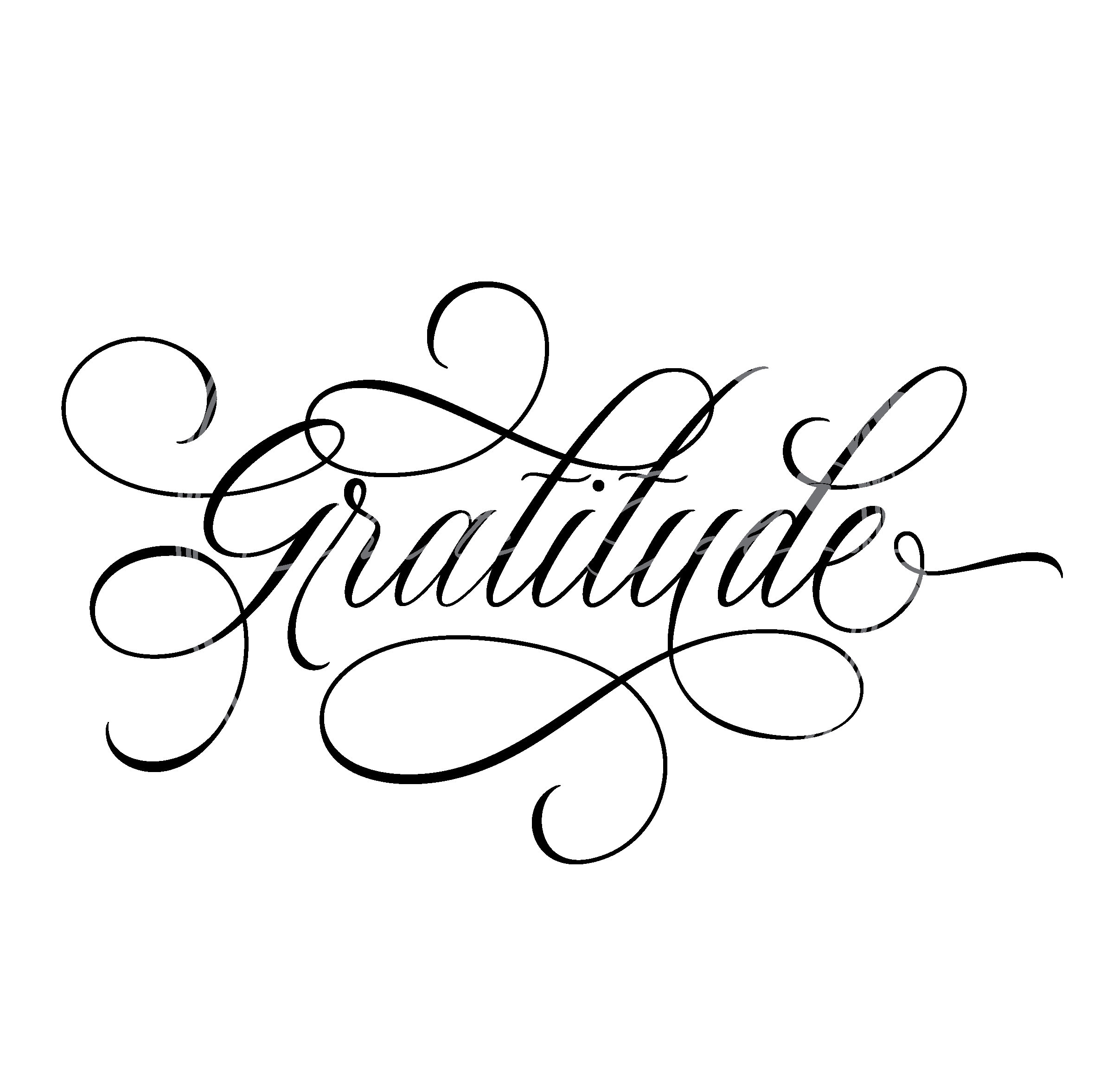 Beautiful, Elegant Gratitude Script Typography SVG Digital File ...