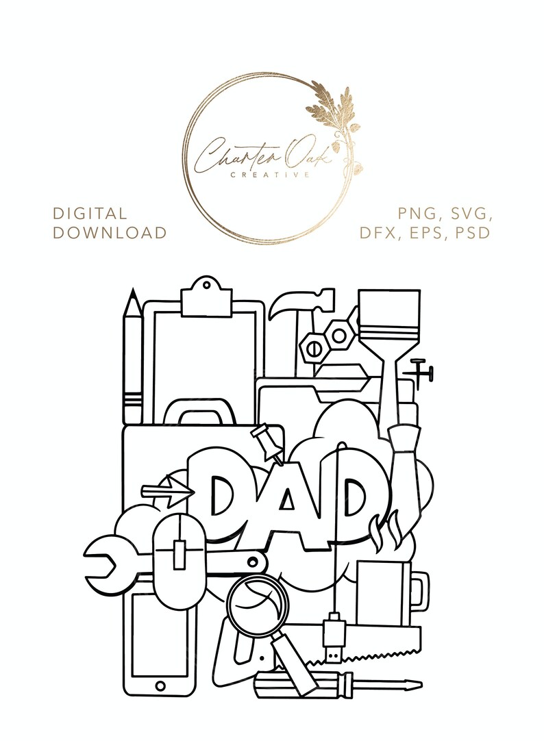 Fun Hand-created DAD Collage Illustration SVG Digital File Download - Etsy