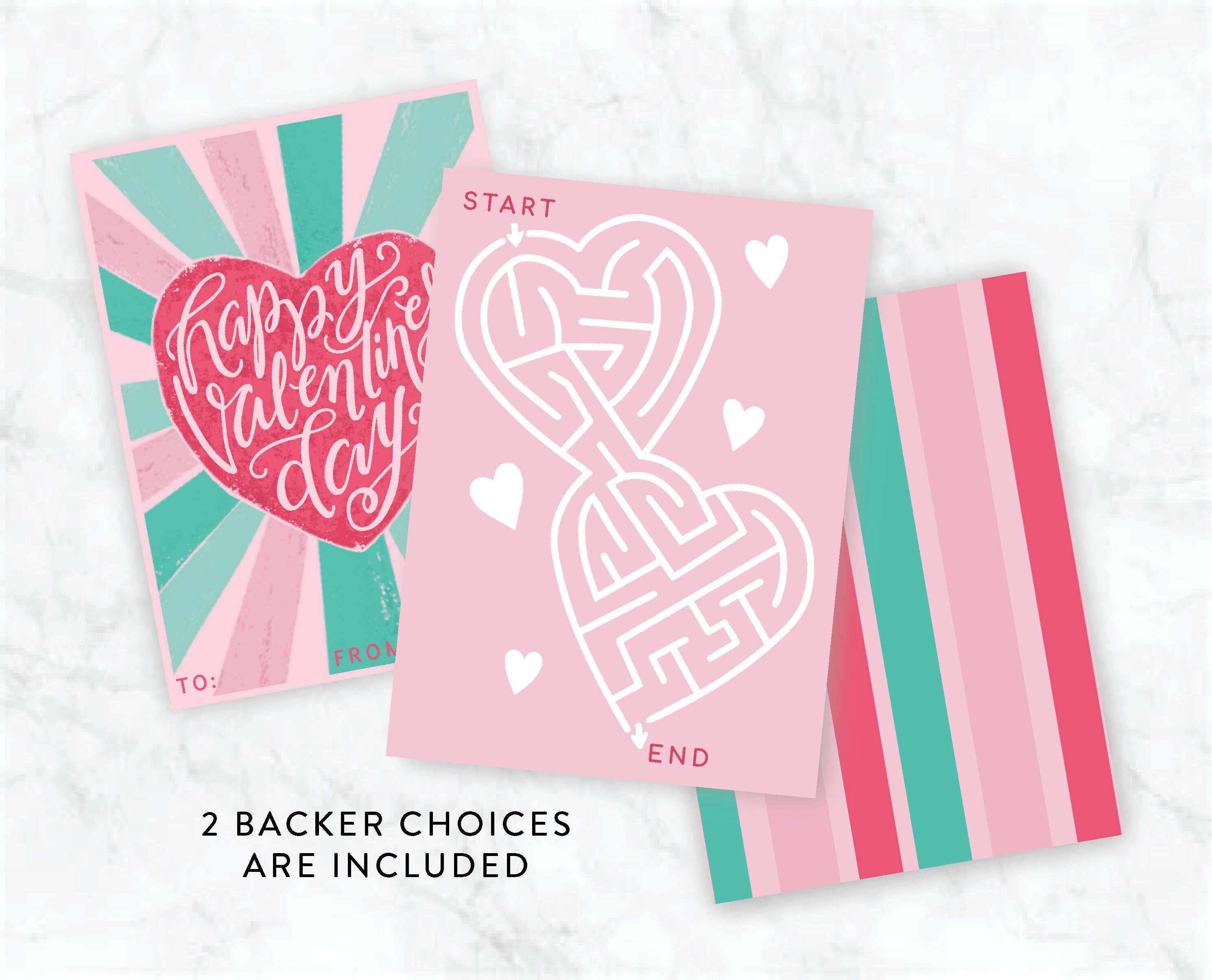 Heart Burst Kids Classroom Valentine Cards Download - Etsy