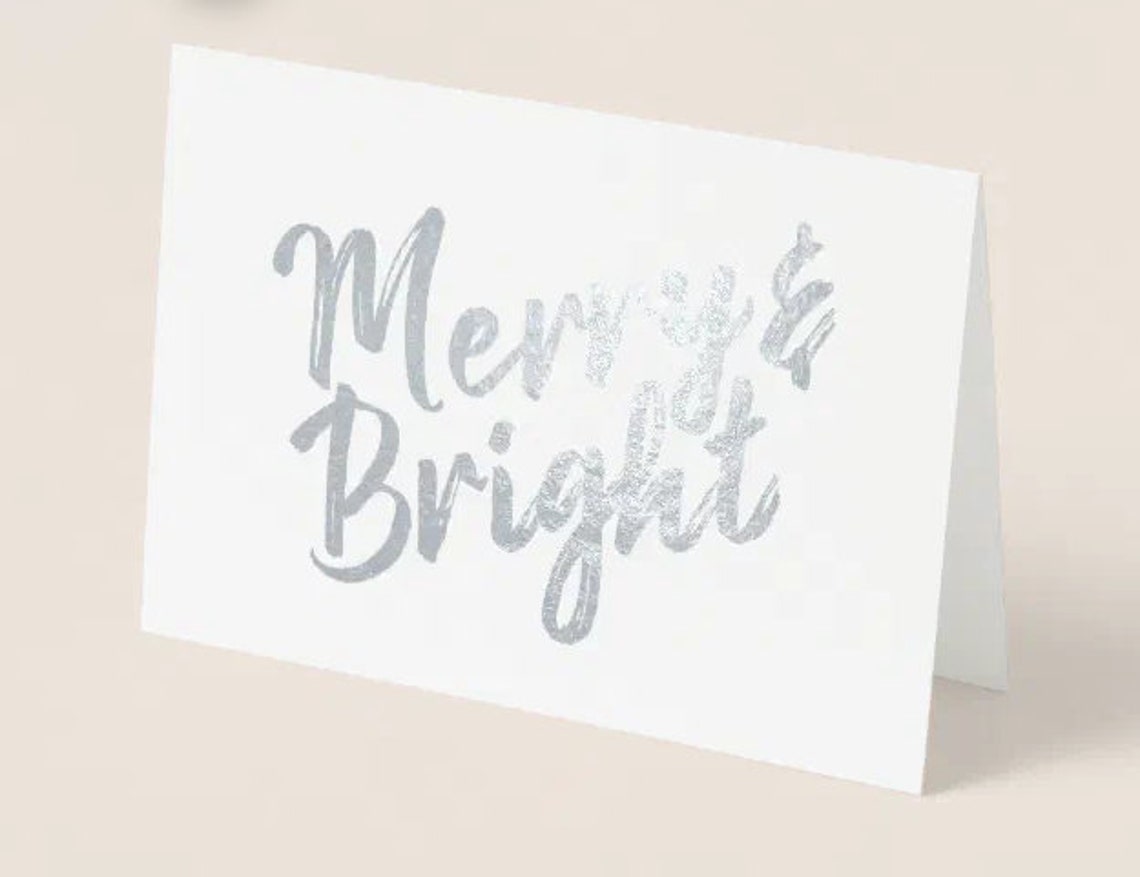 Painted-look Merry & Bright Script Typography for Christmas/holidays ...