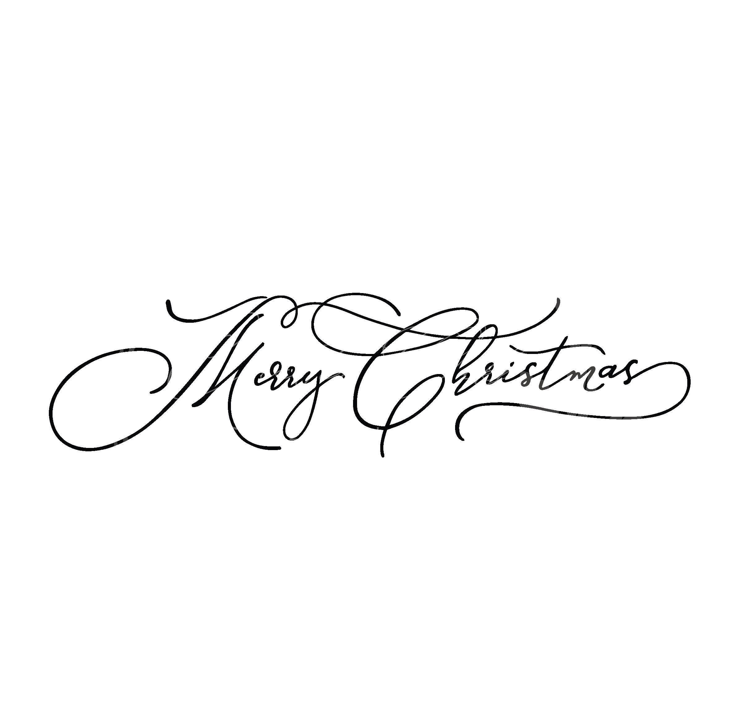 Beautiful Merry Christmas Script Typography SVG Digital File Download ...